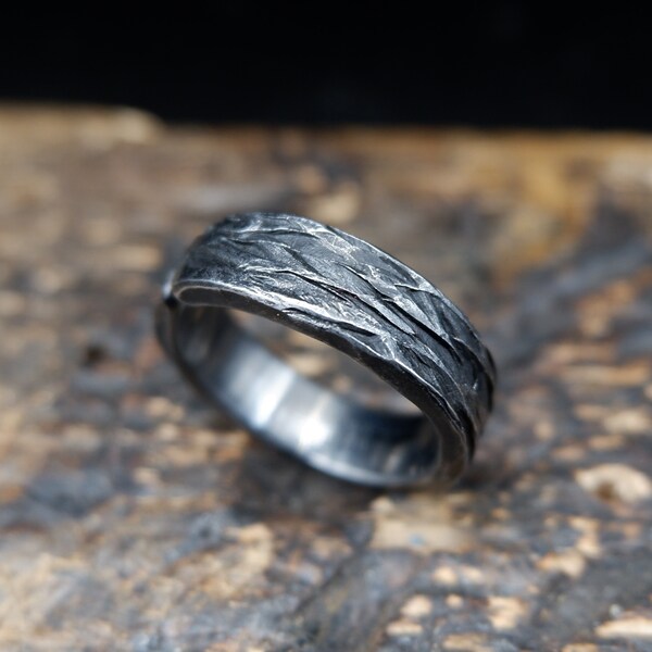 Forged Black Iron Ring - Etsy