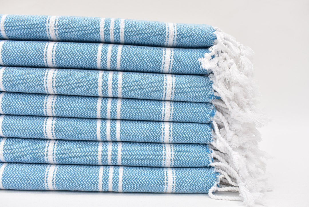 40x24 Petrol Blue Striped Dish Towel, Monogram Hand Towel, Wedding for ...