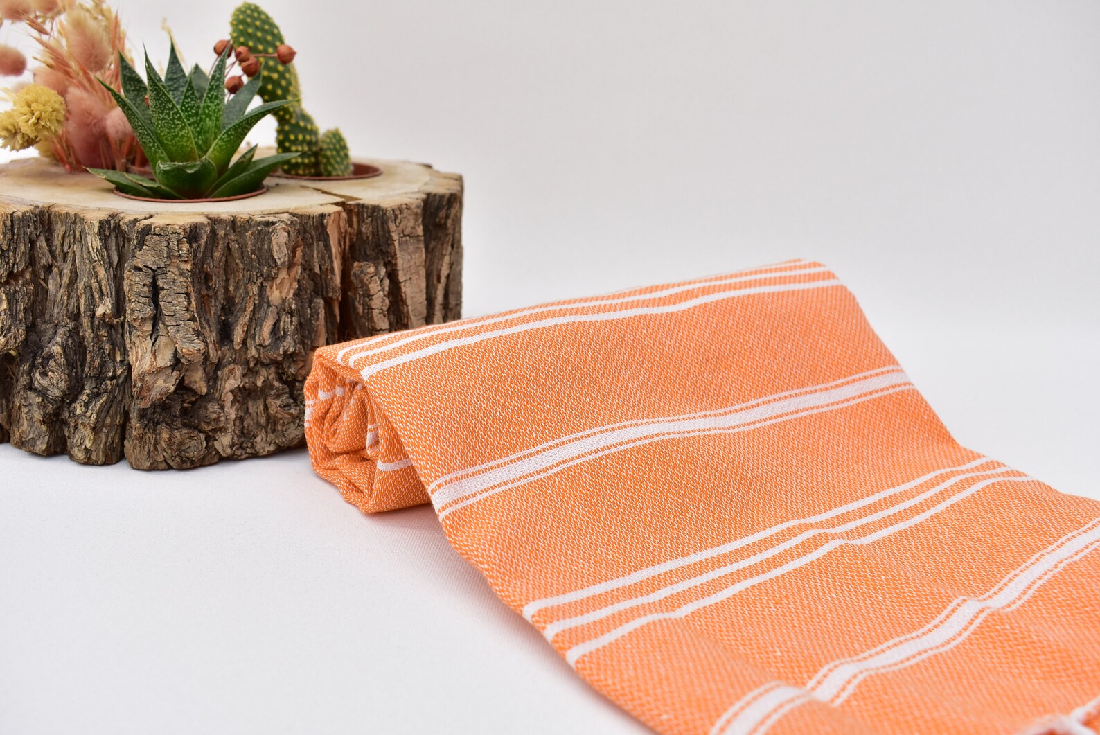 Orange Hand Towel, Striped Towel, Turkish Hand Towel, Towel, Kitchen ...