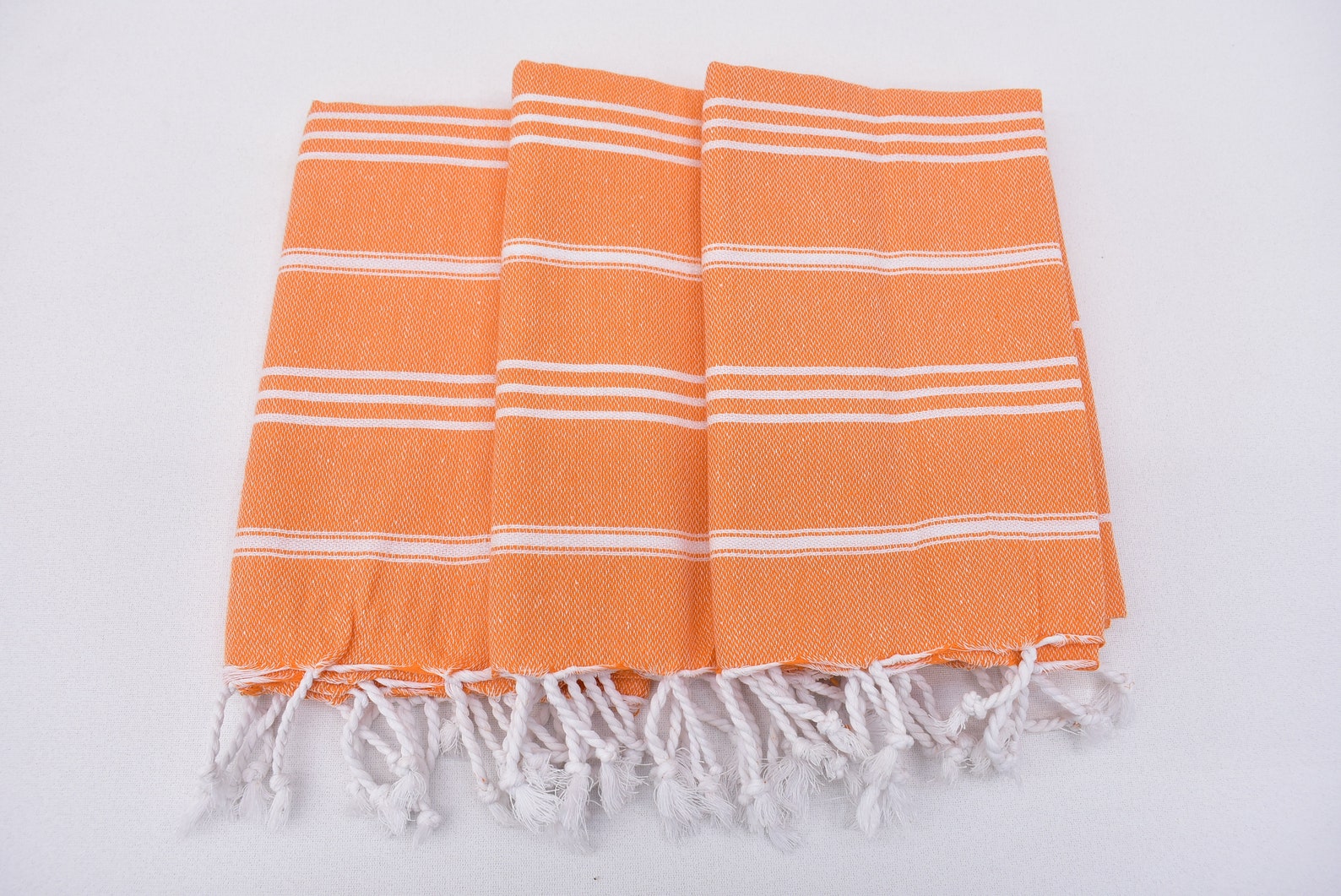 Orange Hand Towel, Striped Towel, Turkish Hand Towel, Towel, Kitchen ...