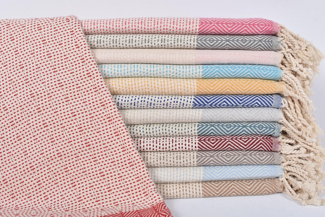 Spa Towel, 70"x40" Petrol Blue Diamond Towel, Personalized Gift ...