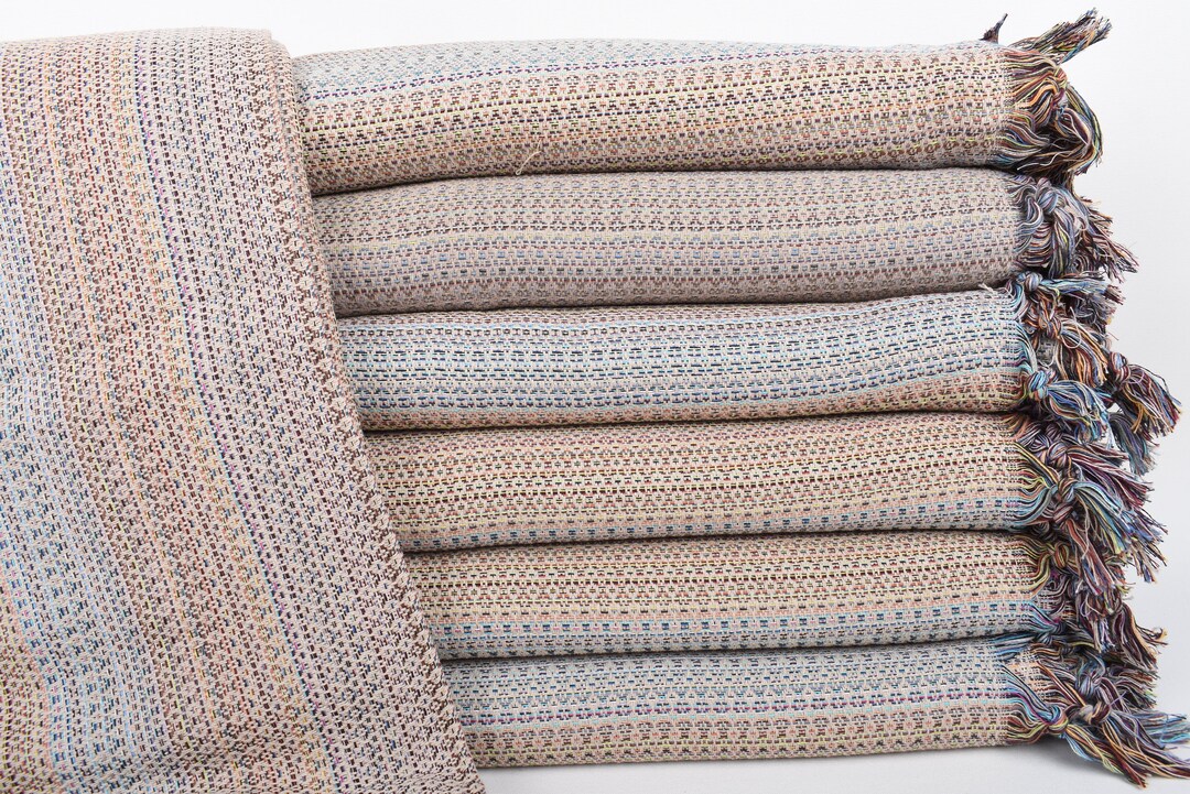 89"x87" Light Beige Colorful Diamond Throw, Bedspread, Housewarming ...