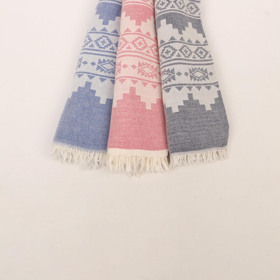 Aztec Towel, Embroidered Towel, Organic Turkish Towel, 36x71 Cotton ...