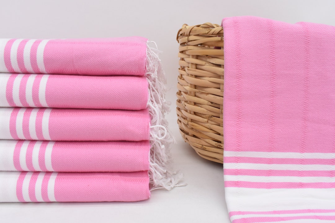 Gift for the Home, Best Friend Gift, 70"x40" Light Powder Pink Striped ...