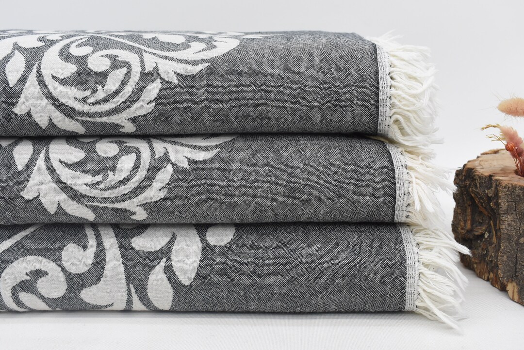 Black Turkish Blanket,patterned Beach Blankets,handwoven Soft Blanket ...