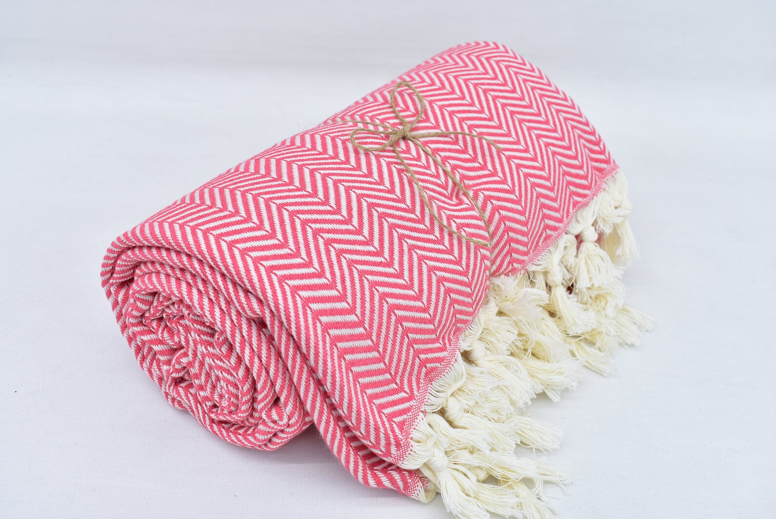 91"x75" Dark Pink Chevron Blanket, Turkish Blanket, Custom Blanket ...