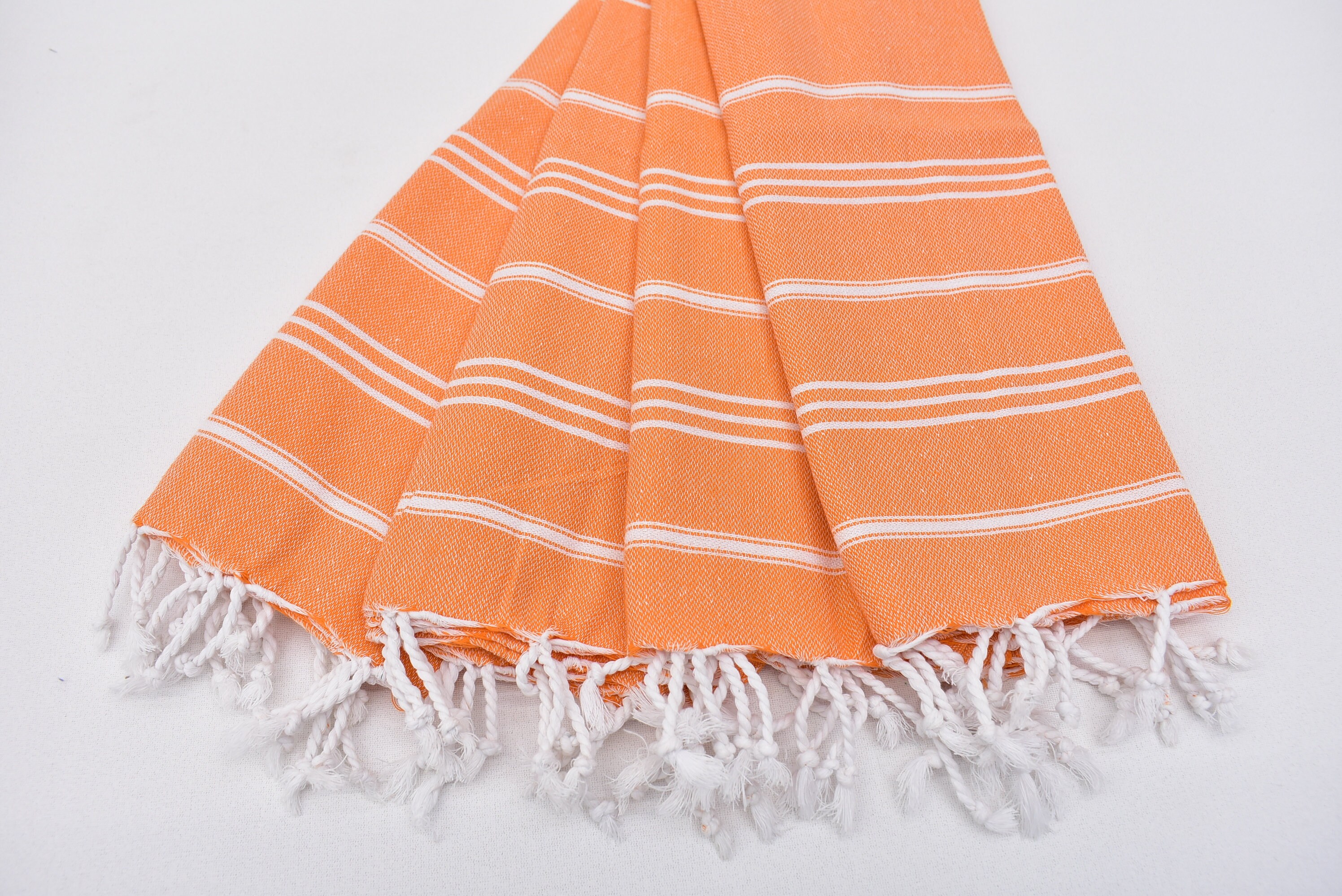 Orange Hand Towel, Striped Towel, Turkish Hand Towel, Towel, Kitchen ...