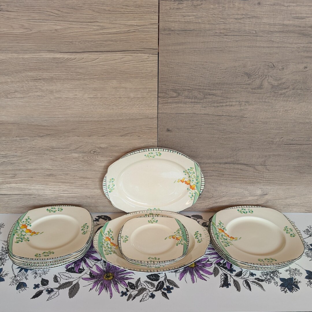 Art Deco Original 1920s Vintage China Plate Set Dinnerware Servers ...