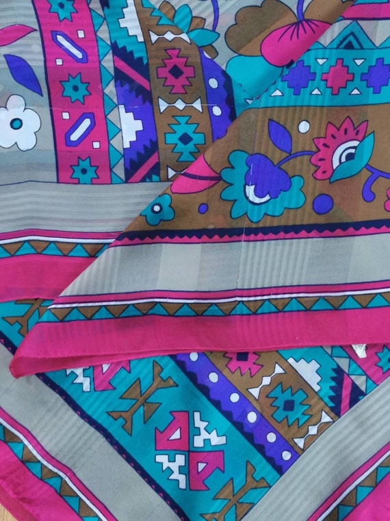 80s vintage Pier Olivier bohemian floral print scarf … - Gem