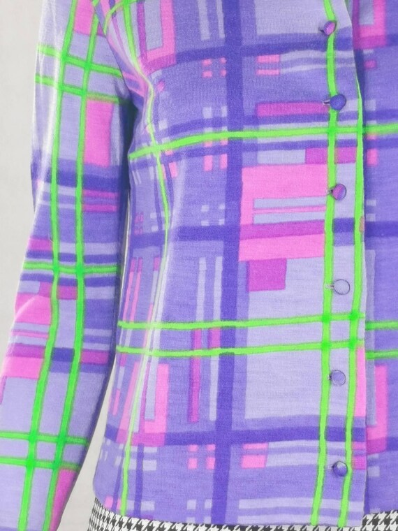 70s vintage long sleeve multicolor retro shirt - pink… - Gem