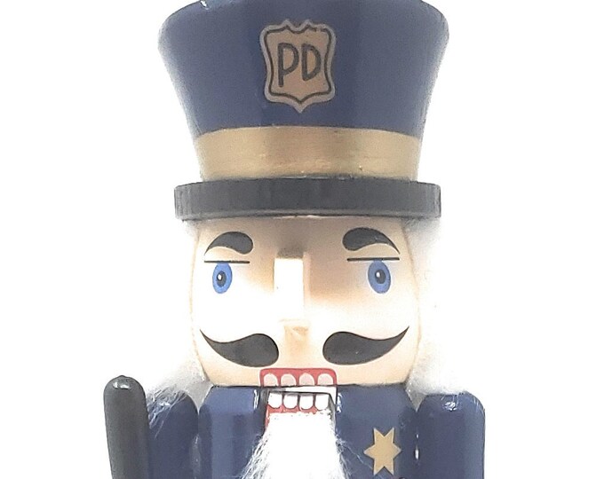 Policeman Police Blue Uniform Wood 10 Nutcracker | Etsy