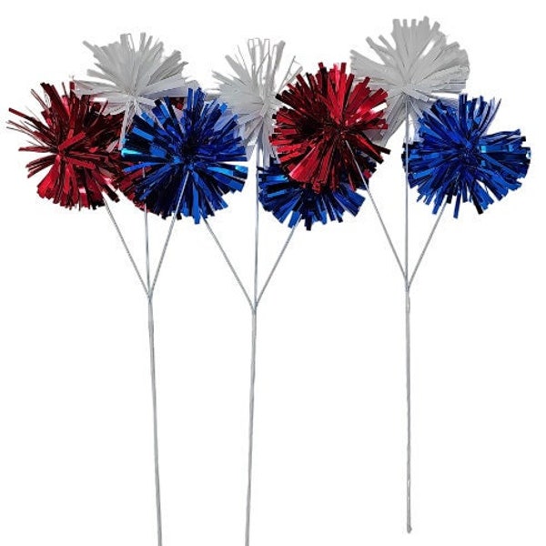 Tinsel Pom Poms - Etsy