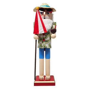 Beach Bum Surfing Umbrella and Drink Christmas 15" Nutcracker ...