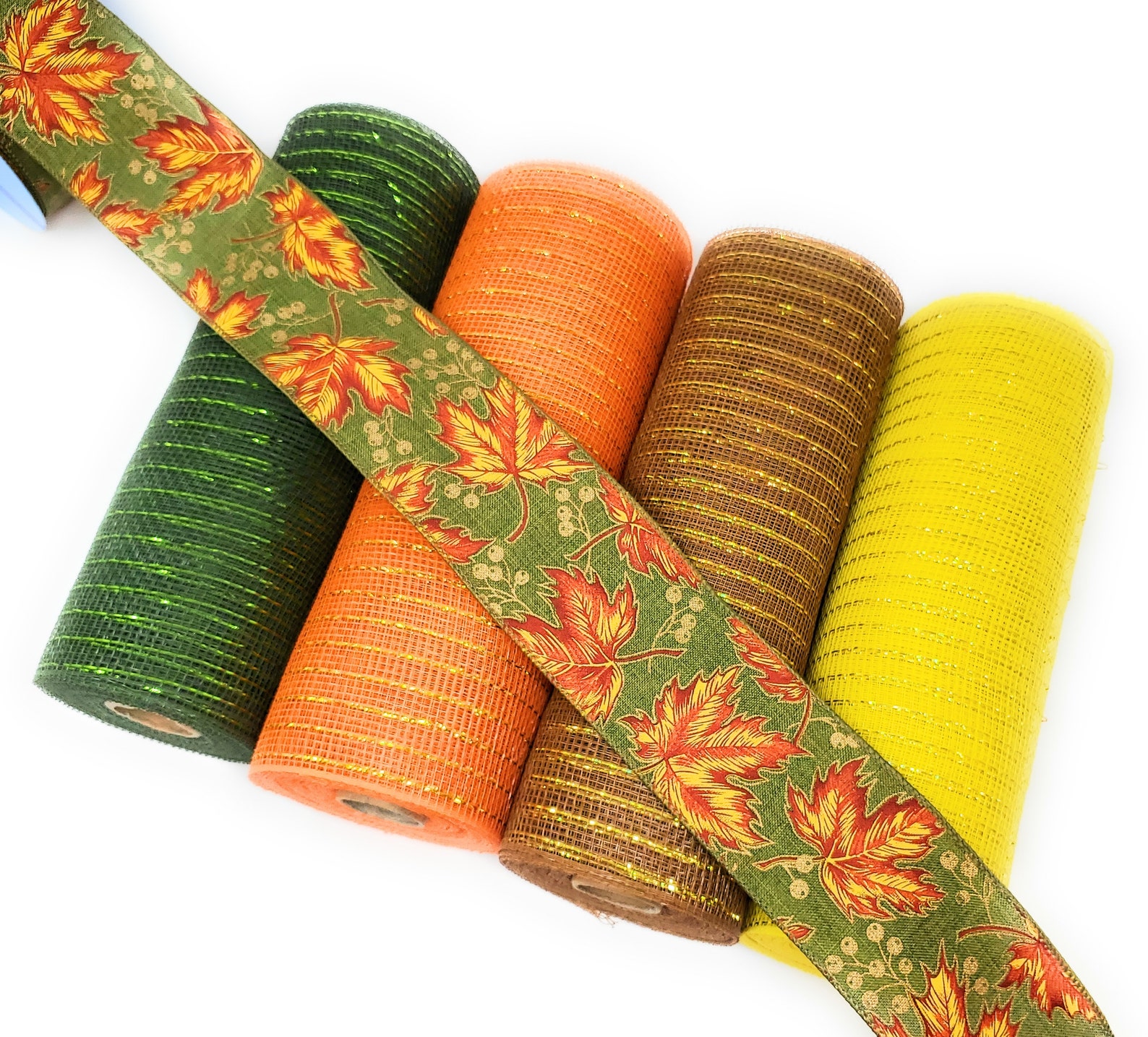 Fall Harvest Deco Mesh Ribbon DIY Wreath Kit 10 Wide - Etsy