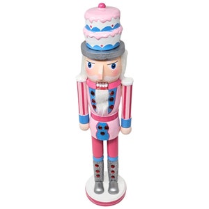 Pastel Cake Soldier 15" Wood Pink Nutcracker, Candy Decor, Personalized ...