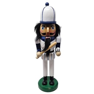 Baseball Player Blue White Uniform Bat Ball Christmas 10 Nutcracker ...