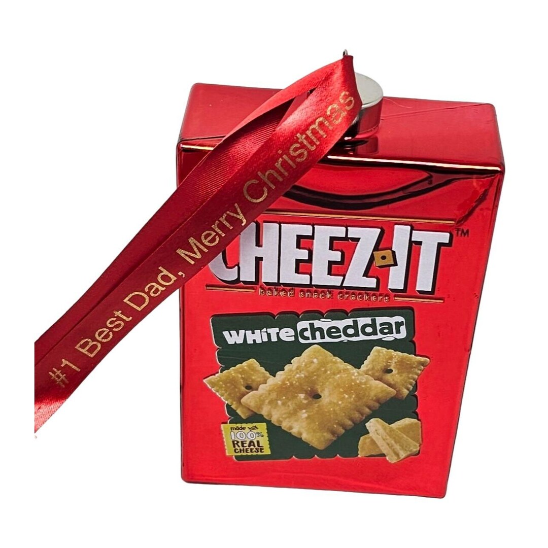 Cheez-it White Cheddar Snack Crackers Glass Christmas Ornament ...