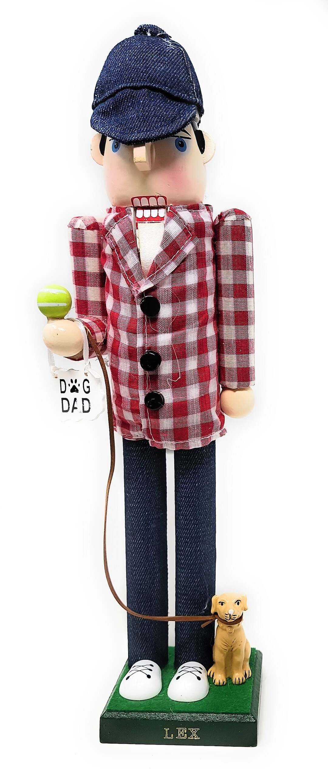 Dog Dad 15 Nutcracker With Puppy, Fetch Ball, Leash Personalized Gift ...