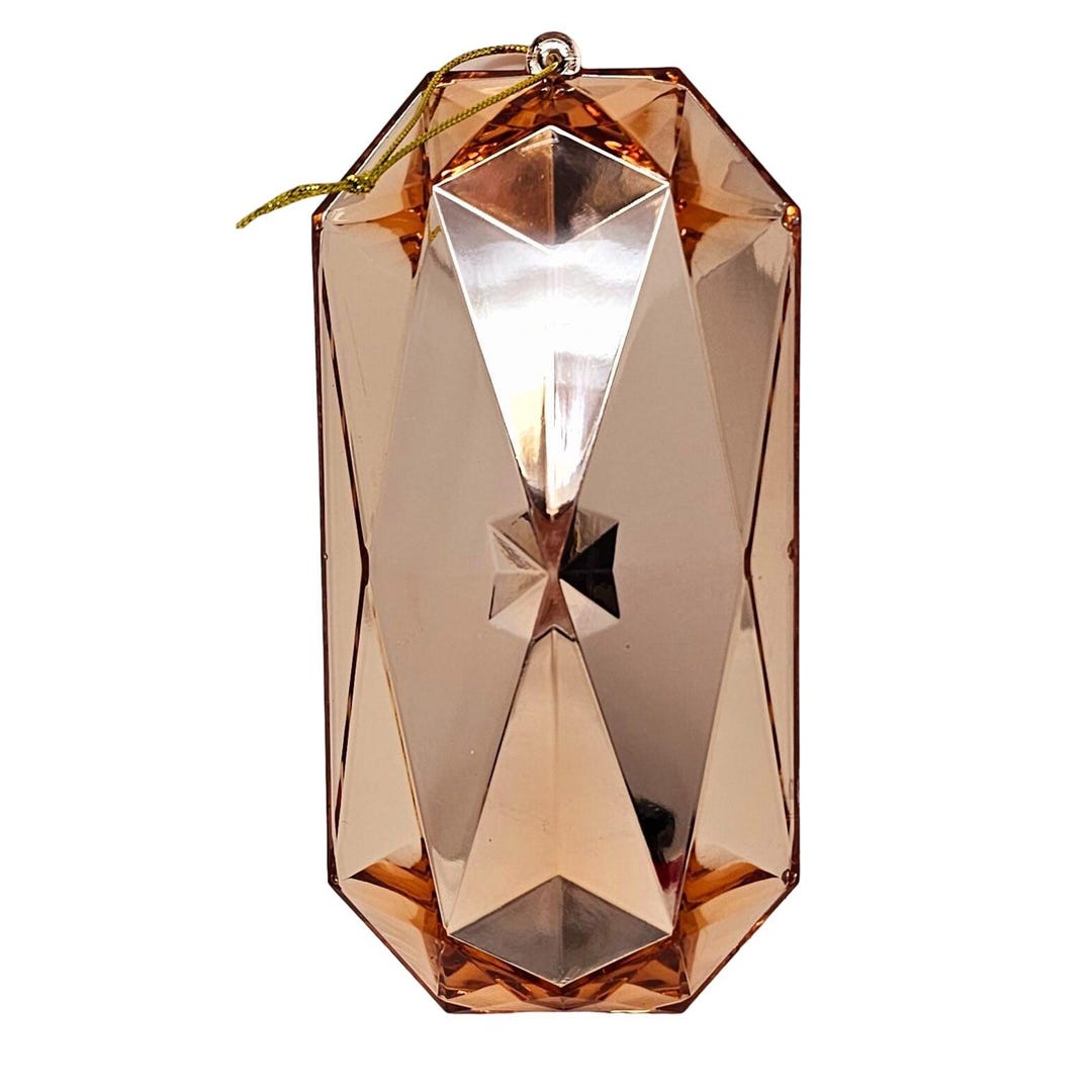 Large Acrylic Rectangle Shaped Rose Gold Pink Gem for Christmas Wreaths ...