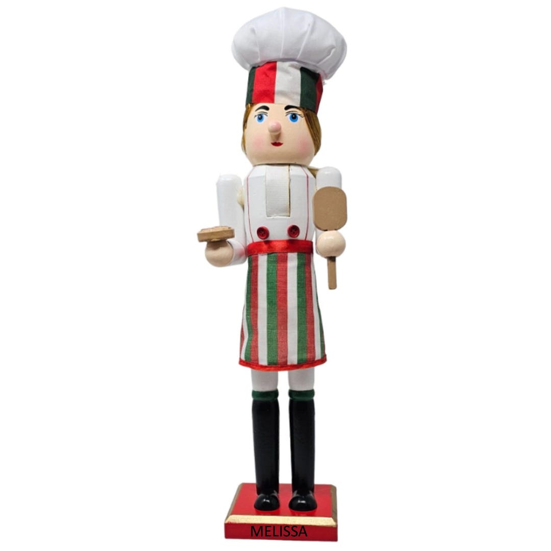 Female Italian Pizza Chef 16" Christmas Nutcracker - Personalized Gift ...