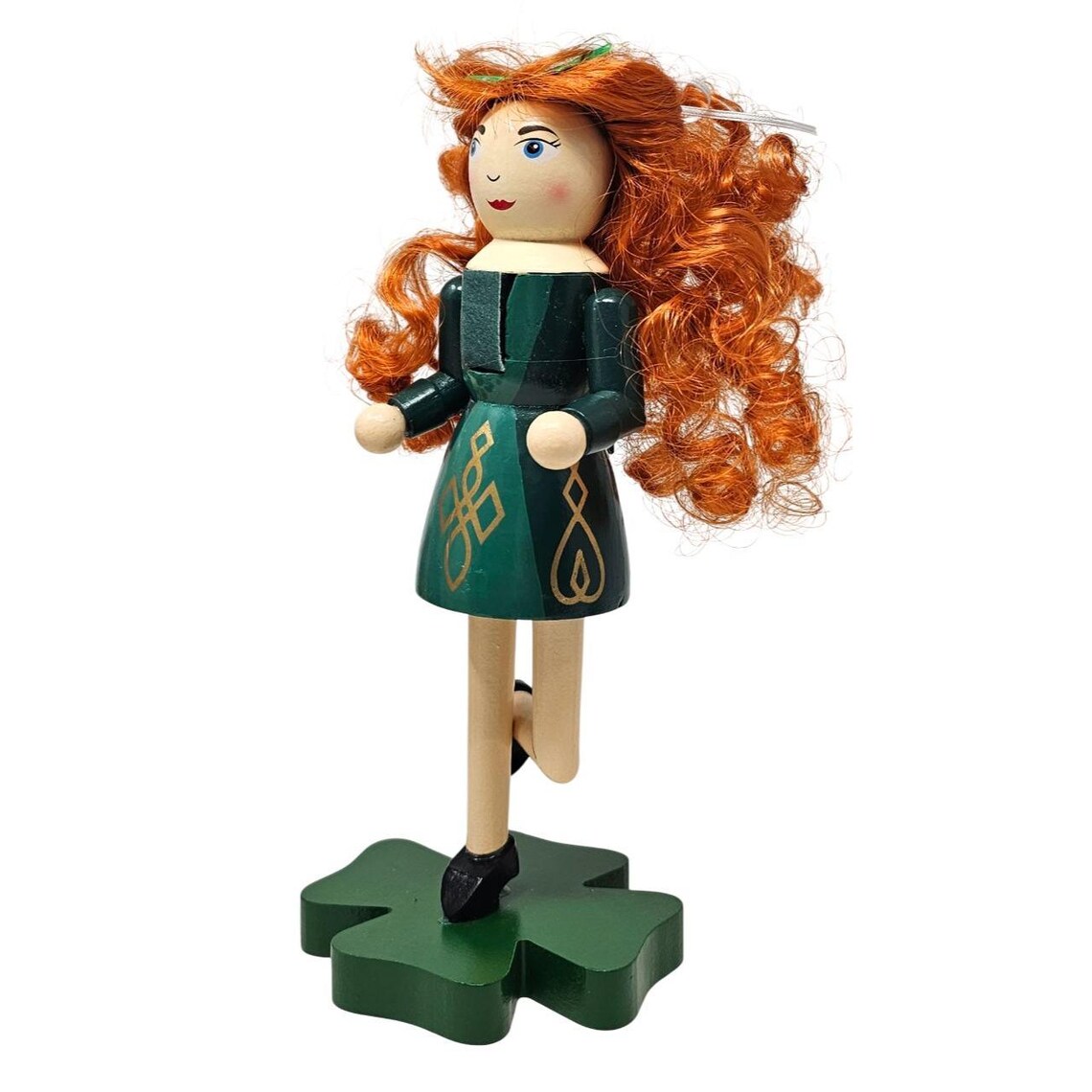Irish Red Headed Female 4 Leaf Clover 10" St. Patrick's Day Wood ...