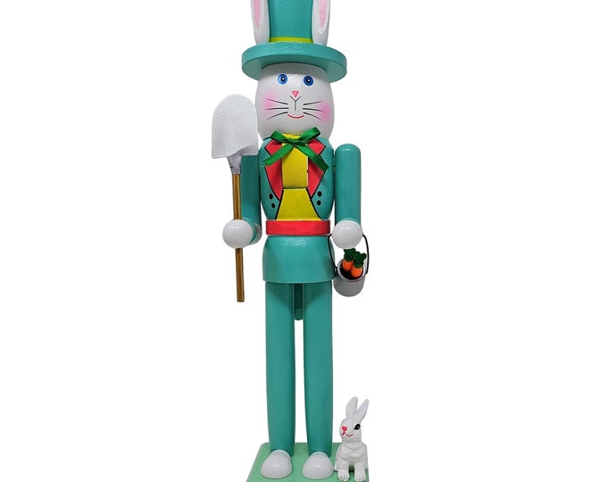 Easter Bunny 15 Nutcracker Wood Gardener Boy Rabbit Carrots ...
