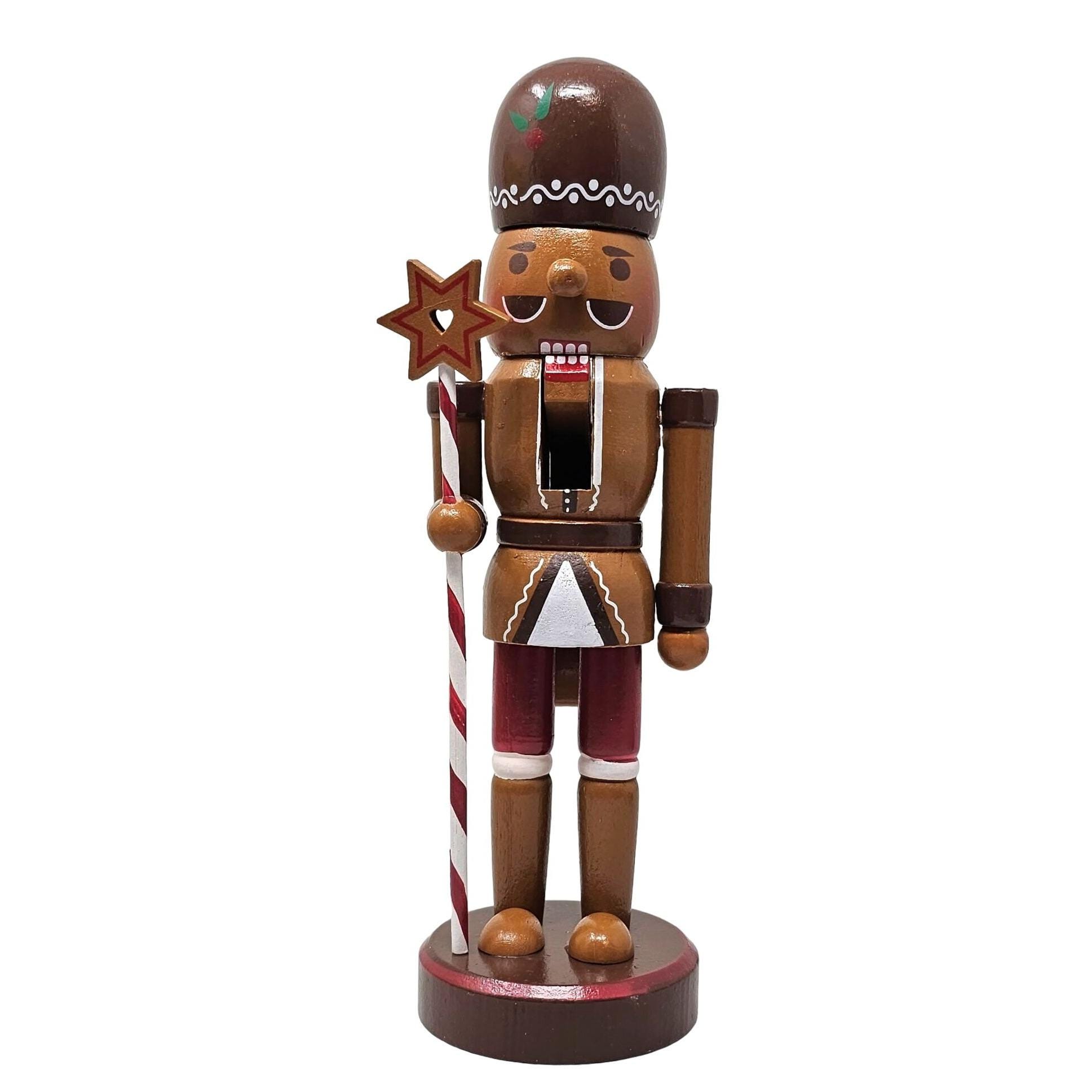 Gingerbread Man With Peppermint Star Staff 8" Christmas Nutcracker ...