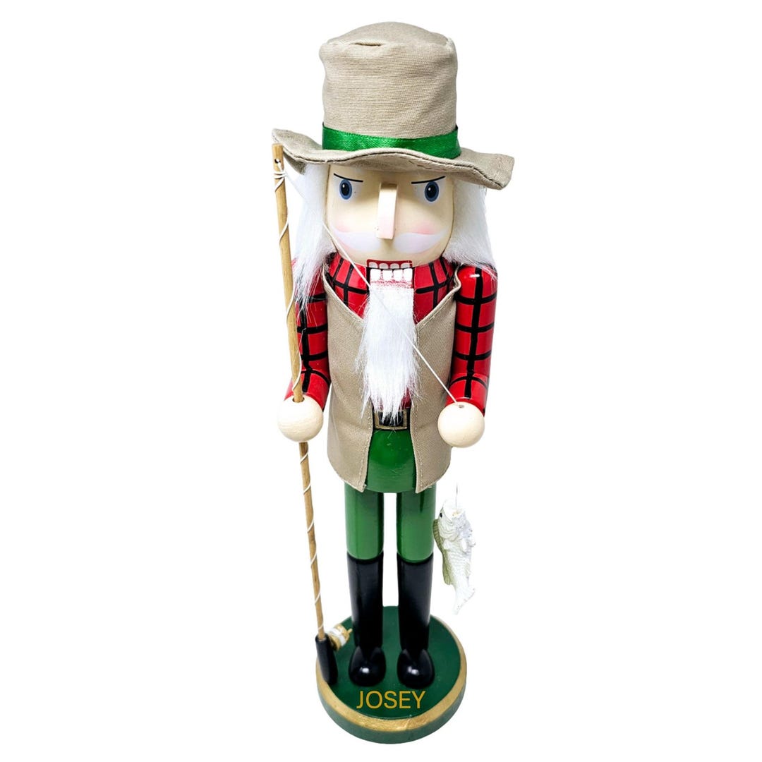 Fisherman Fish Fishing Christmas 15" Nutcracker - Personalized Gift - Etsy