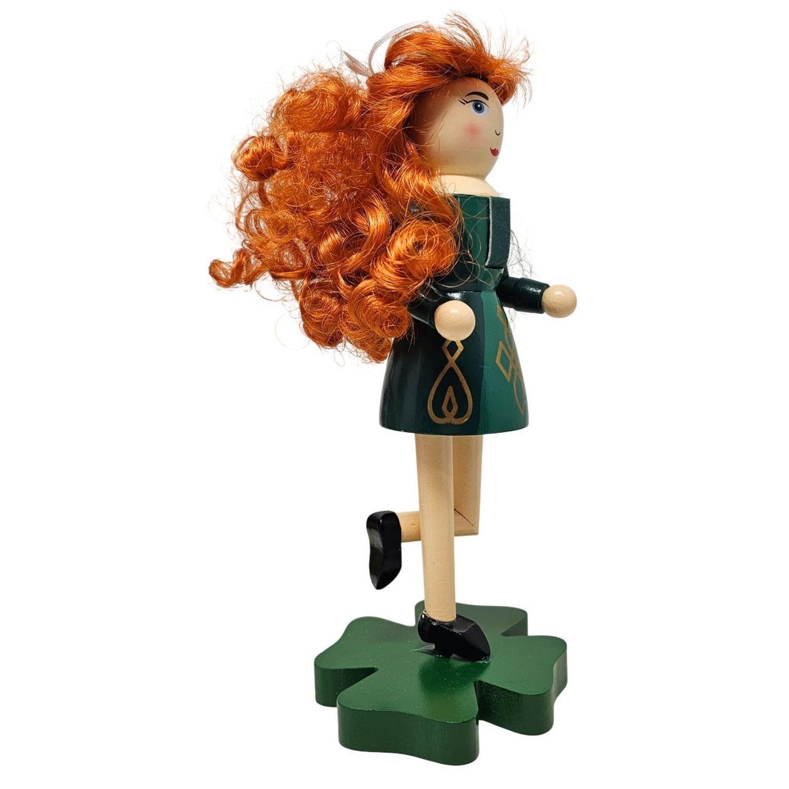Irish Red Headed Female 4 Leaf Clover 10" St. Patrick's Day Wood ...