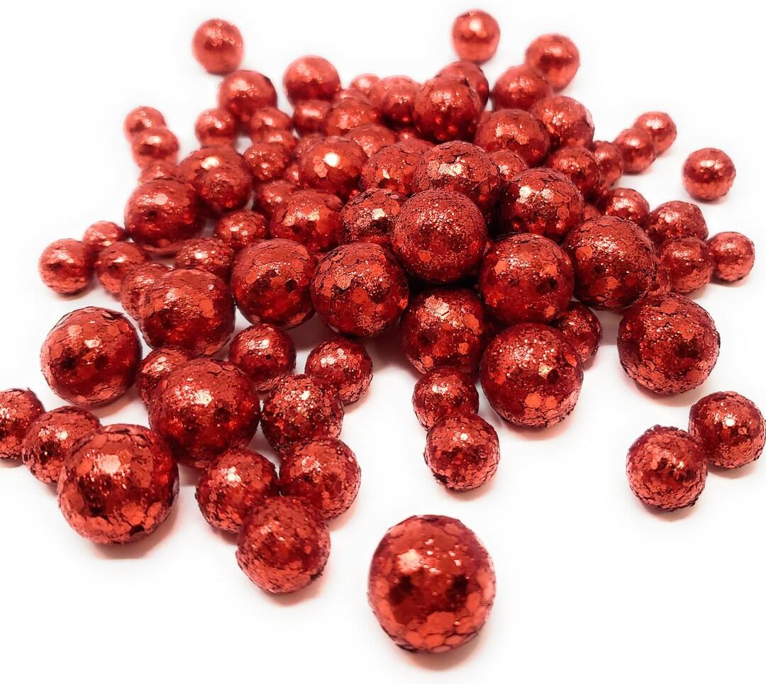 Sparkling Red Glitter Foam Ball Scatter Vase or Bowl Filler 4 Cups, 10 ...
