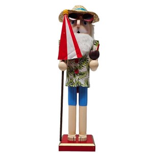 Beach Bum Surfing Umbrella and Drink Christmas 15" Nutcracker ...