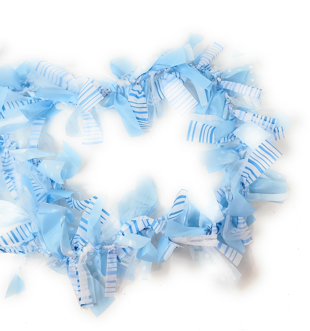 Powder Blue Ribbon Tie Garland With White, 6 Feet Party Decor - Etsy