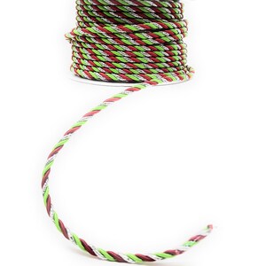 Lime Green Red and Silver Twisted Rope Christmas Ribbon 30 - Etsy