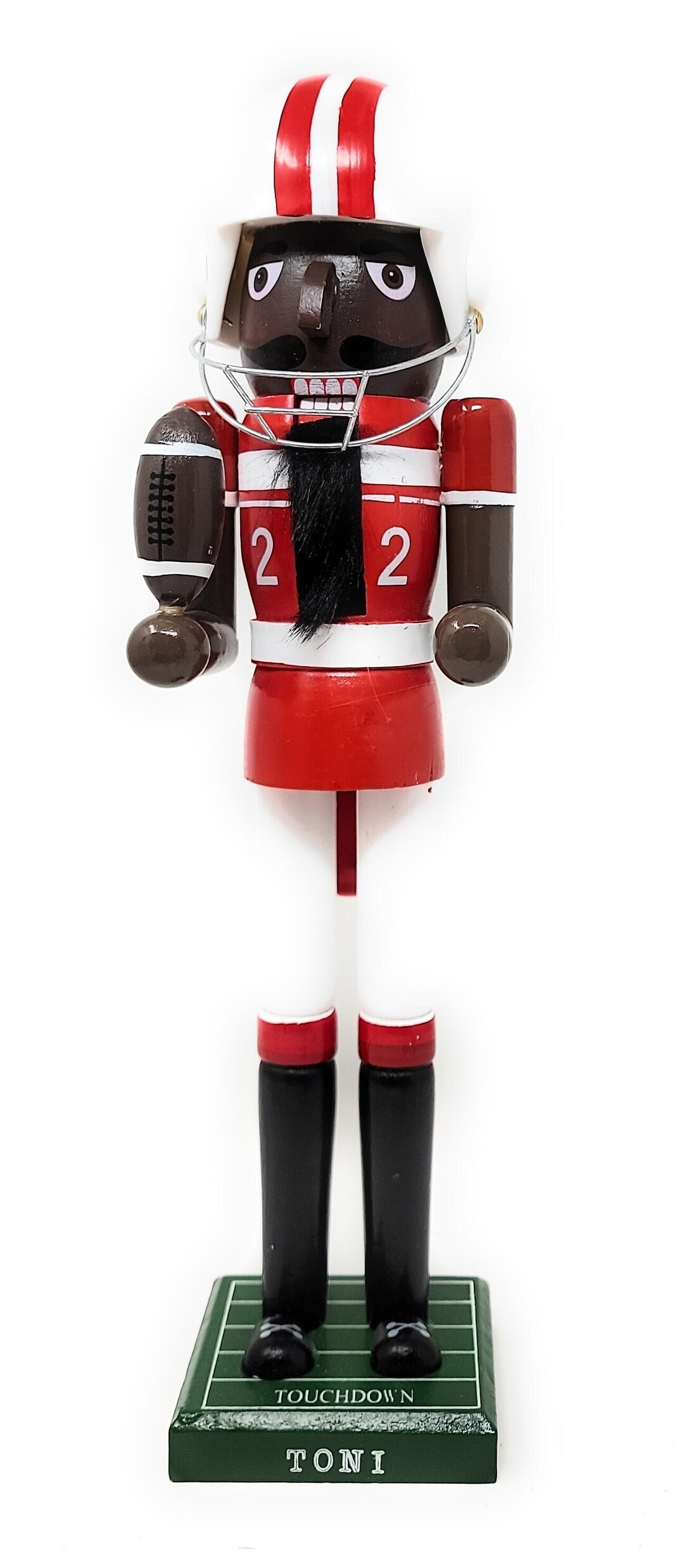 Football Player 15" Nutcracker With Ball, Helmet, Field - Personalized ...