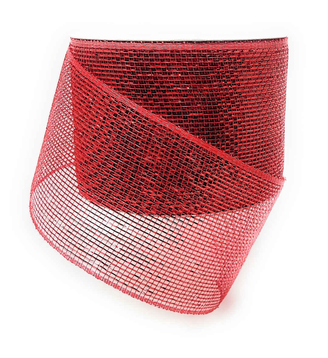 4 Wide Red Metallic Deco Mesh Ribbon Garland - Etsy