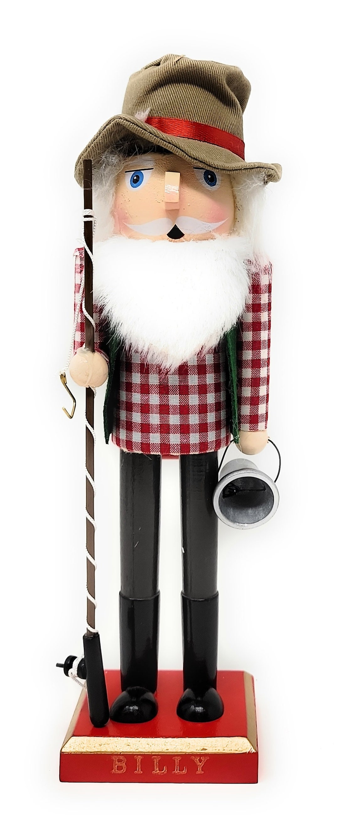 Fisherman Fishing Fish Pole Outdoors Wood 10" Christmas Nutcracker ...