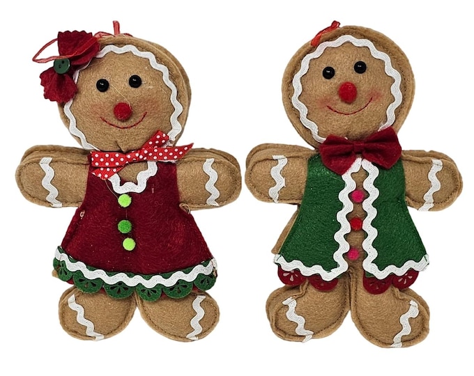 Stuffed Gingerbread 8 Boy and Girl Wall Party Decor, Wreath Attachments ...