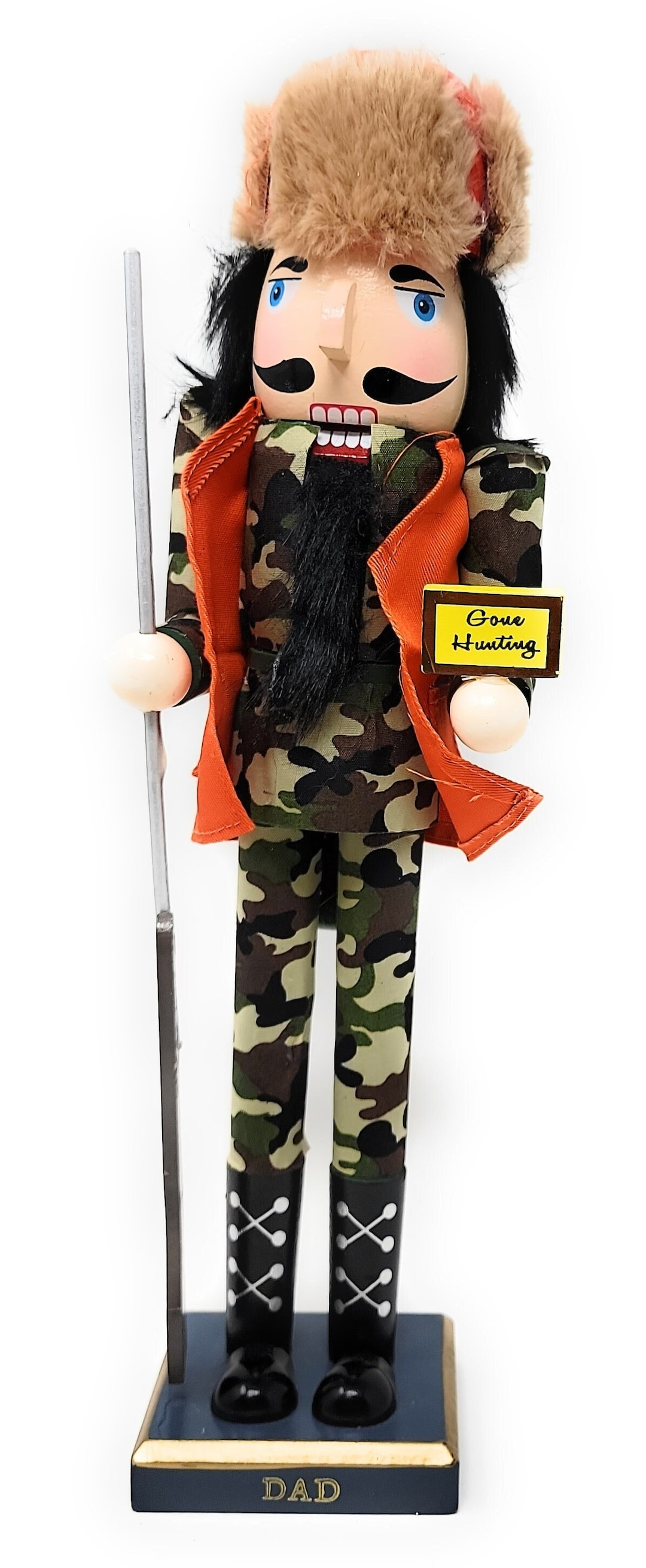 Camouflage Hunter Rifle Gun 15" Nutcracker Gone Hunting - Personalized ...