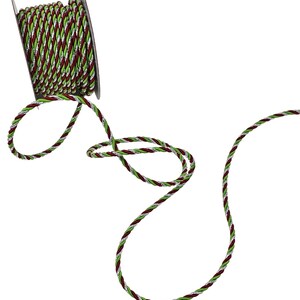 Lime Green, Red, and Silver Twisted Rope Christmas Ribbon, 30 Feet - Etsy