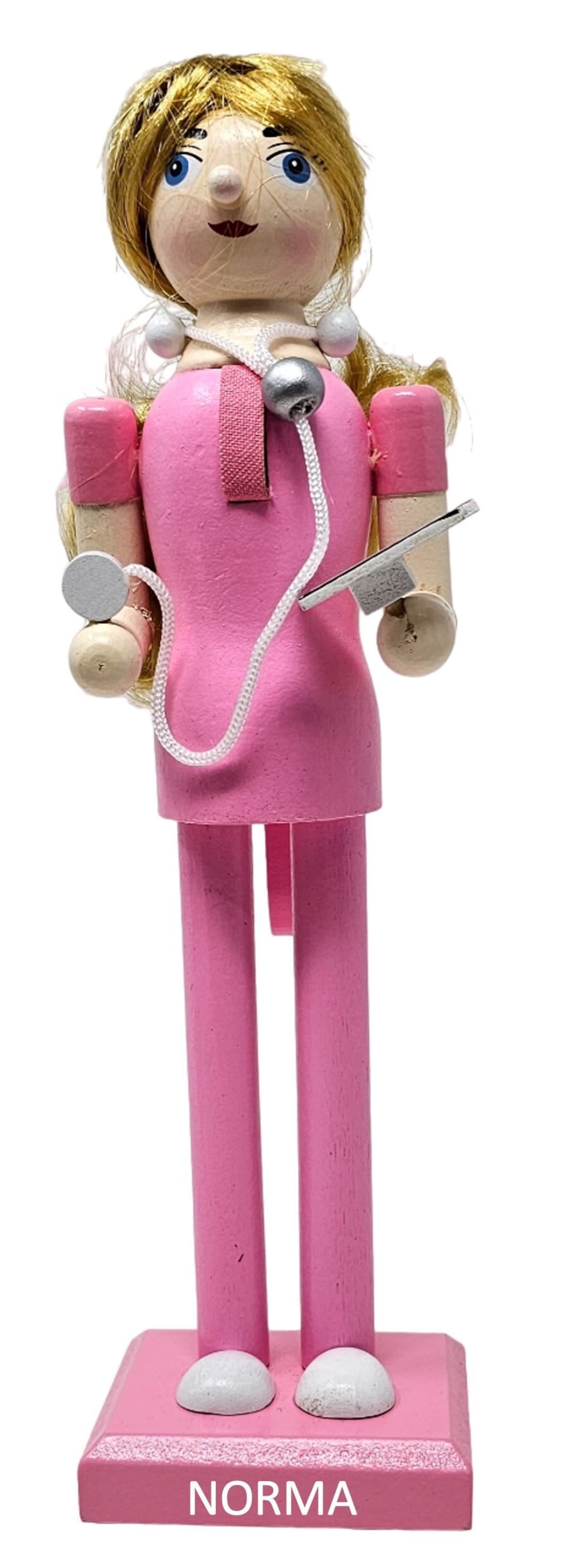 Pink Nurse With Stethoscope 10" Christmas Wood Nutcracker - Personalized - Etsy