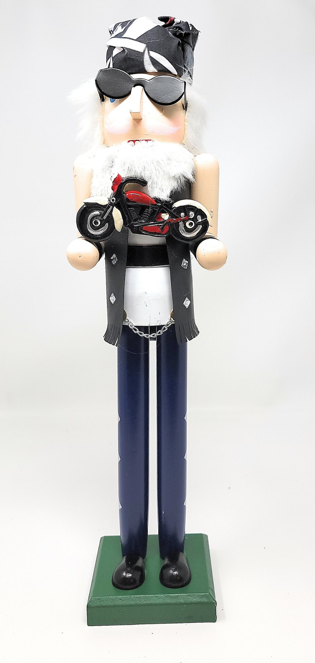 Biker Dude Motorcycle Bandana Wood 16 Nutcracker Personalized - Etsy