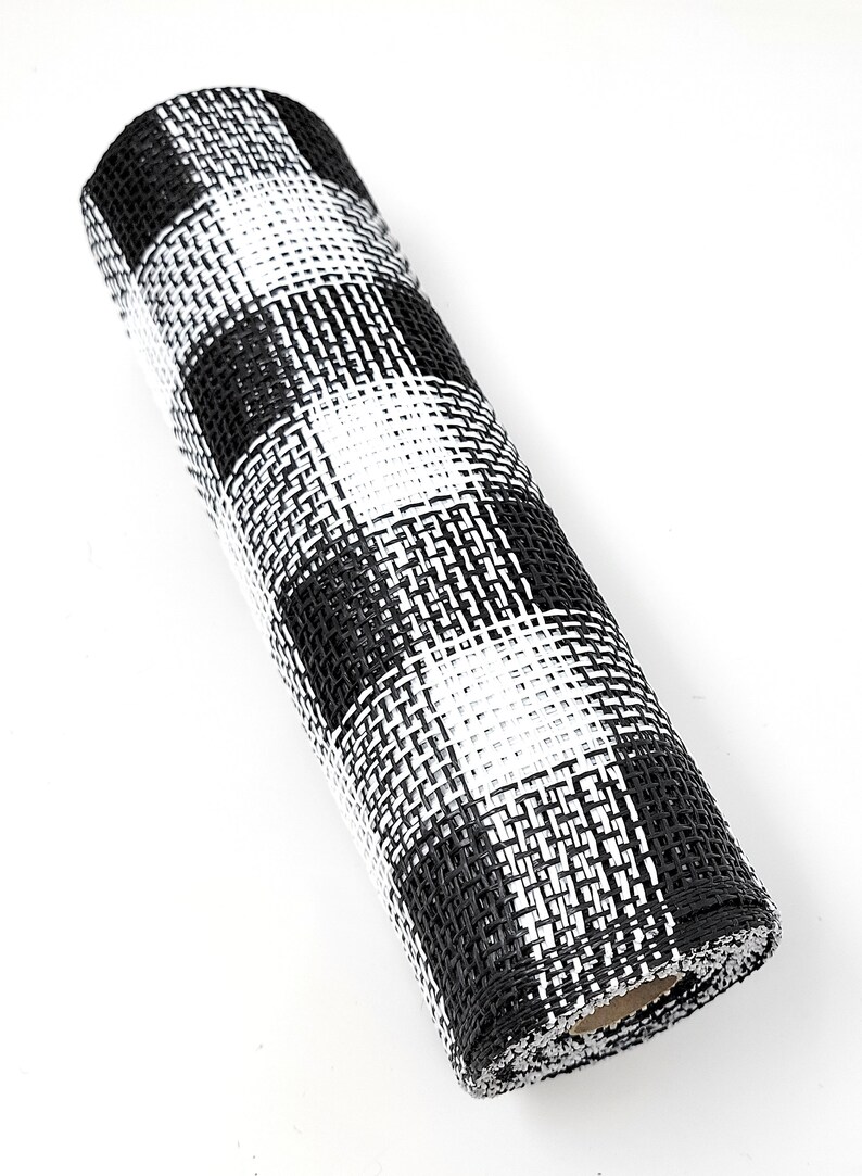 10 Wide White and Black Buffalo Check Plaid Poly Mesh - Etsy