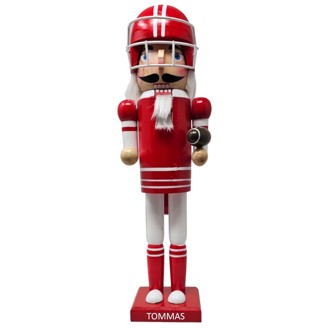 Football Player Red Uniform Ball Sports Christmas 14 Nutcracker ...