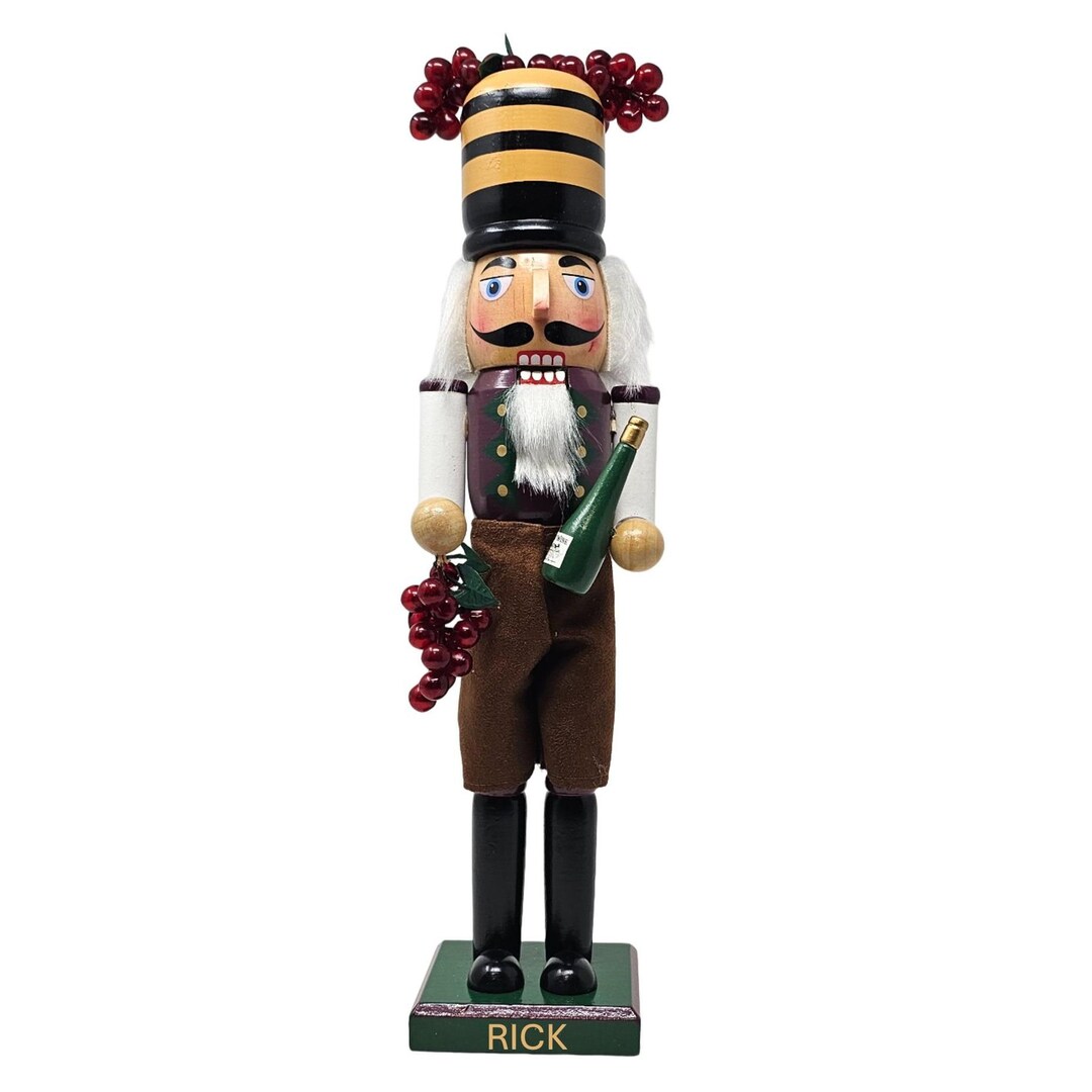 Wine Sommelier Maker Grapes Cask Bottle 15" Nutcracker - Personalized ...
