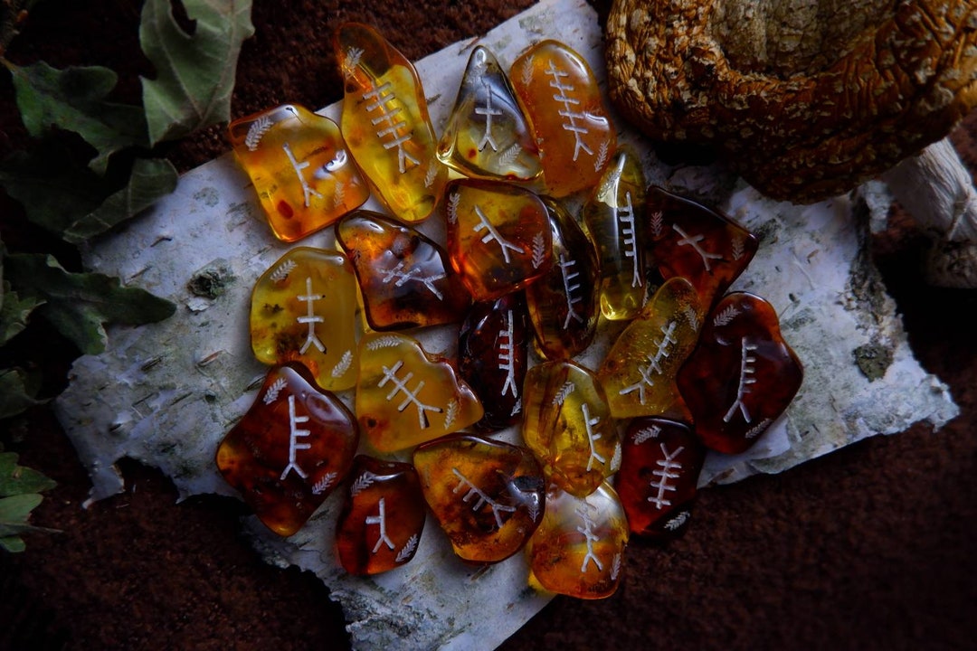 Ogham Set - Baltic Amber - Celtic Ogham Set 20 or 25 Pieces - Premium ...