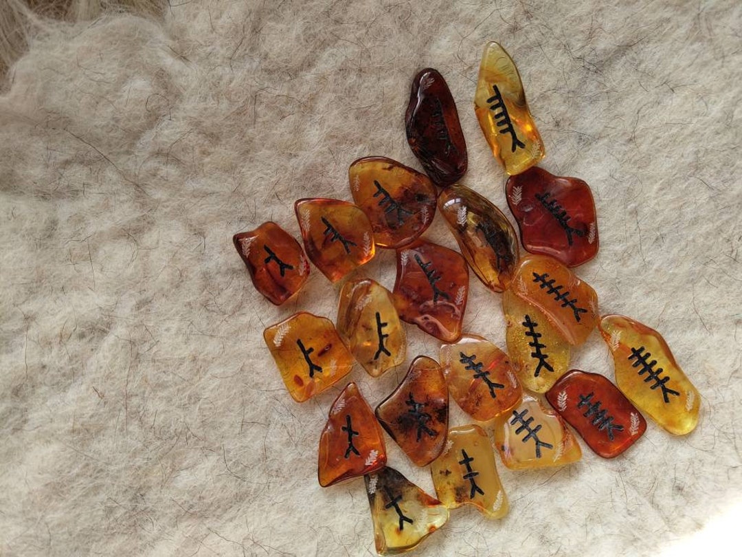 Ogham Set Baltic Amber Celtic Ogham Set 20 or 25 Pieces - Etsy