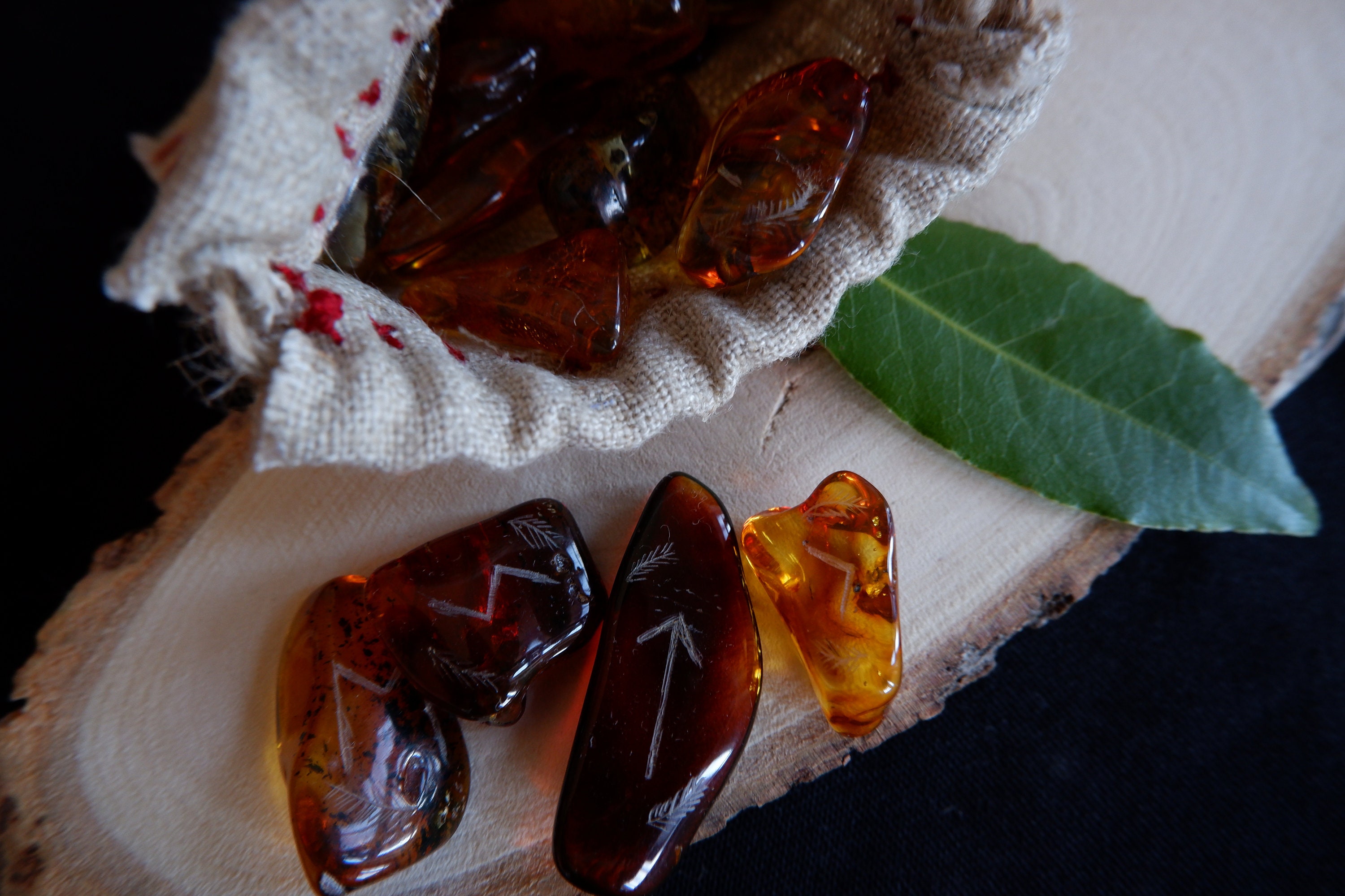 Baltic Amber 24 Runes of the Elder Futhark Premium - Etsy