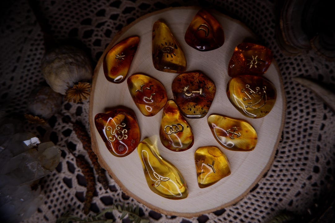 Witch Runes Set - Baltic Amber - Premium Set - Etsy