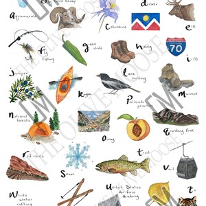 Colorado Alphabet Watercolor Poster Print, 11x14 or 16x20 - Etsy