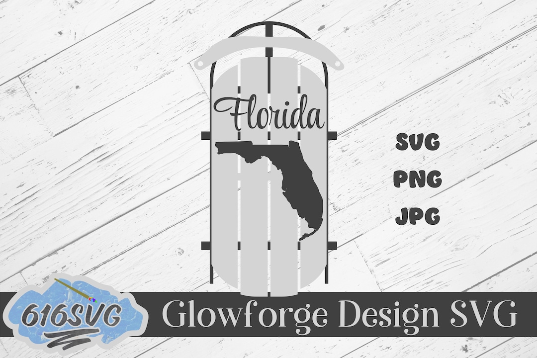 Florida State Decorative Sled SVG, Designed for Lasers, Glowforge Ready ...